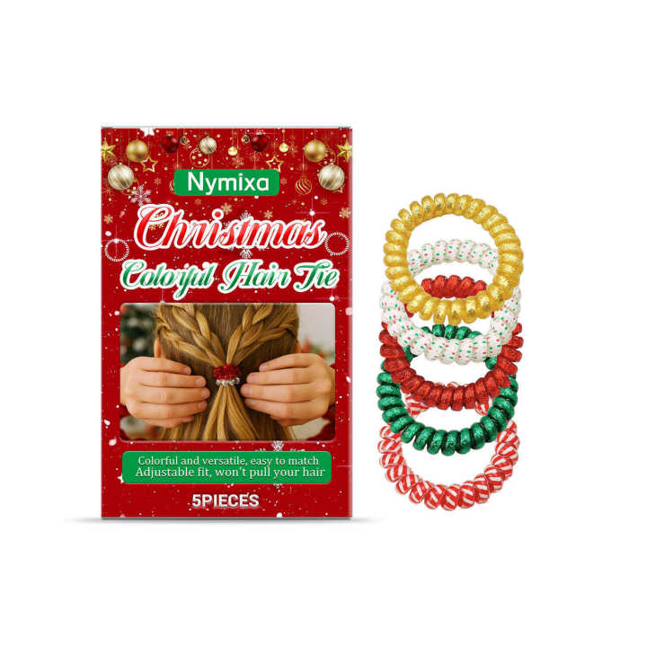 Nymixa Colorful Telephone Ring Tie Makeup Christmas Atmosphere Bun ...