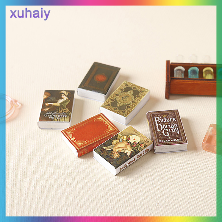 xuhaiy 6Pcs 1:12 Dollhouse Miniature Comic Book Small Boo Mini Model ...