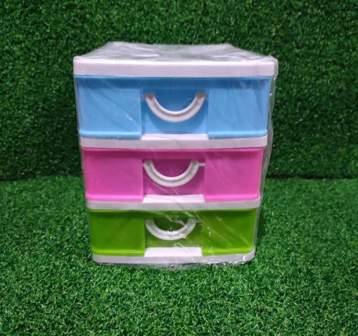 3 Drawer Plastic Self Standing Mini Organizer | Daraz.lk