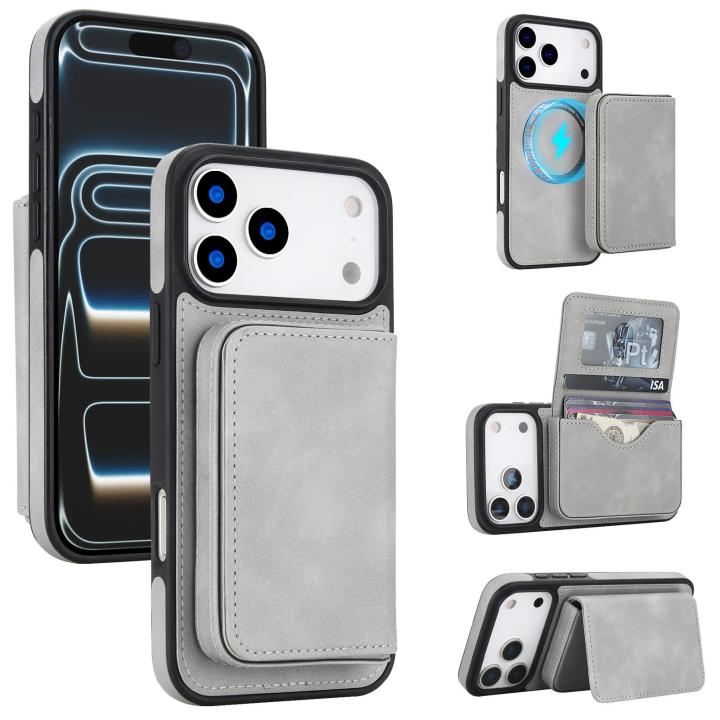 New- Retro Faux Leather Detachable Magnetic Wallet Bag RFID Blocking ...