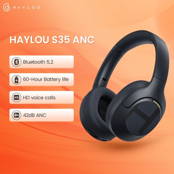 Haylou S35 ANC Over Ear Headphones, -42dB Deep Hybrid ANC, Low Latency ...
