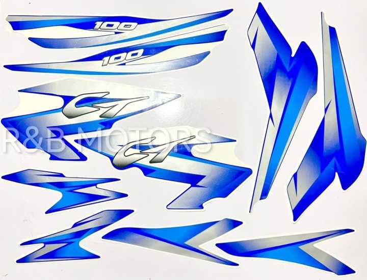 Bajaj Ct100 Blue Bike Blue Sticker Full Set | Daraz.lk