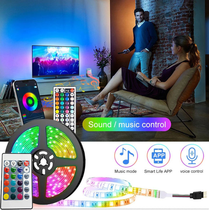 LED RGB Strip Lights Bluetooth Control 12V Room Decoration Smart Tv ...