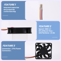 60Mm 6Cm DC 12V 3 Pin Computer Case CPU Cooler Cooling Fan Black 2 Pcs ...