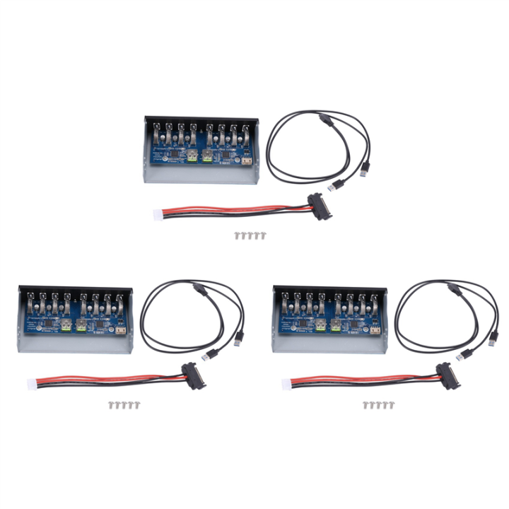 NAMUNY 3X 19 Pin to 8 Port USB 3.0 Hub 5.25 Inch CD-Rom Drive Bay CD ...