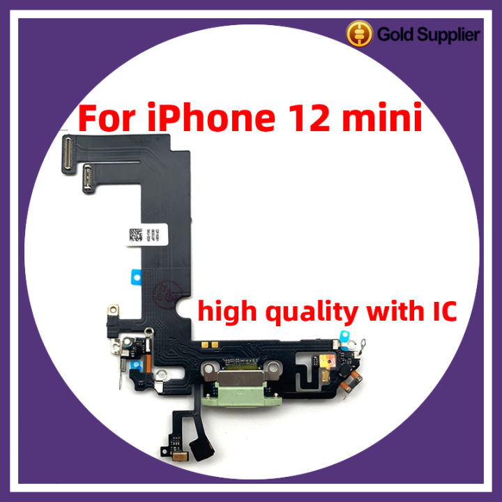 New 1:1 with IC For iphone 12 mini 12mini Charging Port Flex Microphone ...