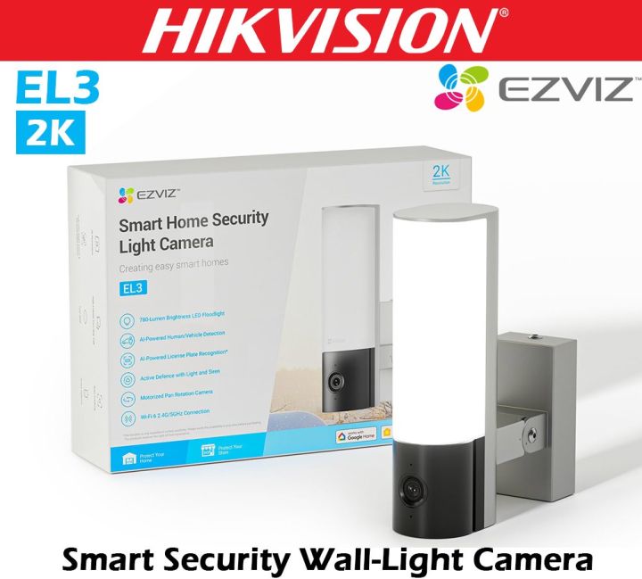 EZVIZ EL3 Full Colour Wifi CCTV Number plate Detect Smart Security Wall-Light Camera | Hikvision ...