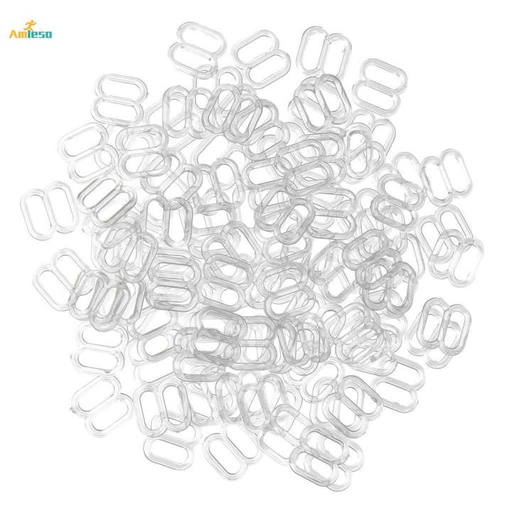 100 Pieces Plastic Bra Strap Hook Slider Buckles 8mm Clear | Daraz.lk