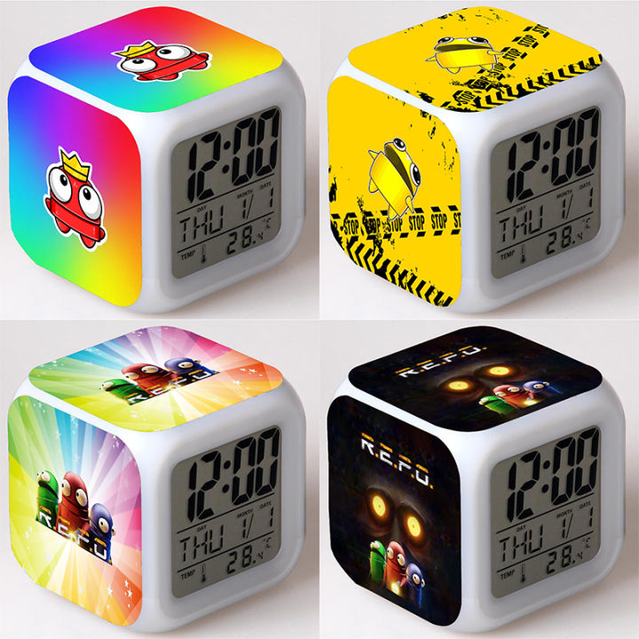 R.E.P.O Robot Alarm Clock Cartoon REPO Creative Student 8x8x8cm LED ...