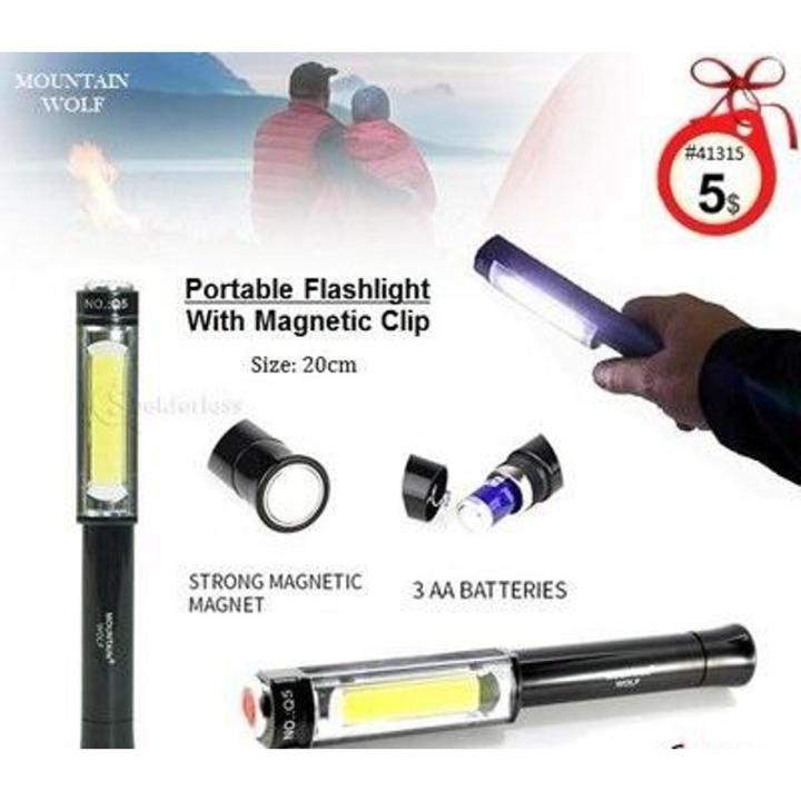 Mountain Wolf Portable COB LED Flashlight Powerful 400 Lumen with ...