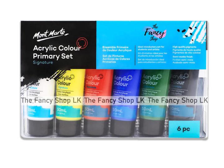 Mont Marte Acrylic Paint Colour Tube Set Signature Series Primary Set 6 Color 50ml | Daraz.lk
