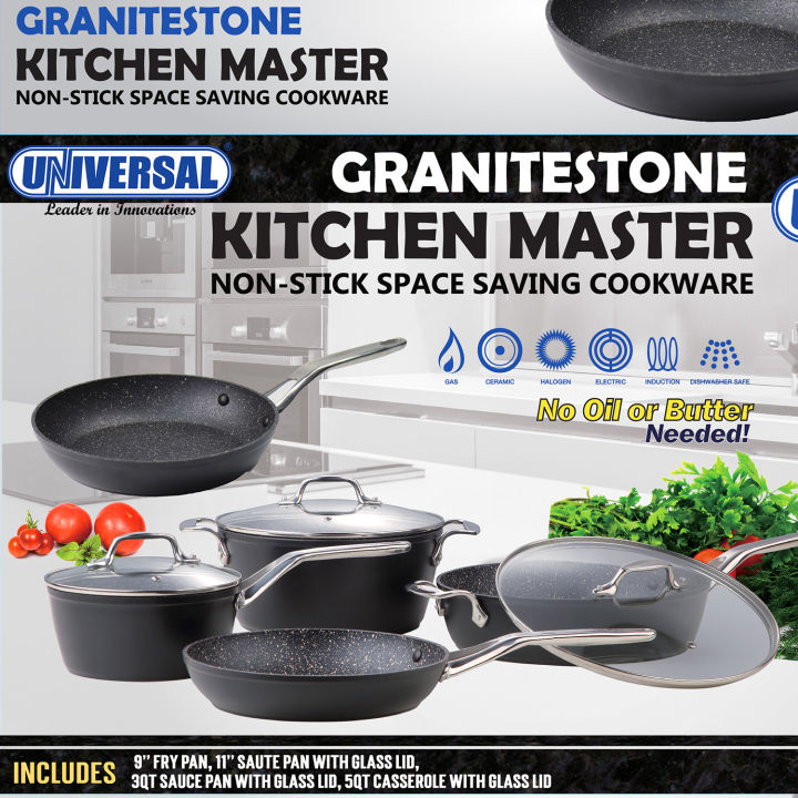 Universal Gritstone Nonstick Cookware Set | Daraz.lk