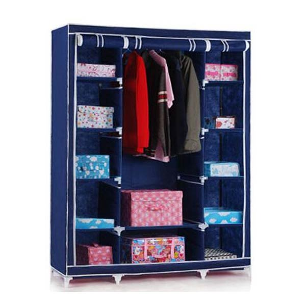 3 Door Portable Folding Wardrobe Cupboard [Black] | Daraz.lk