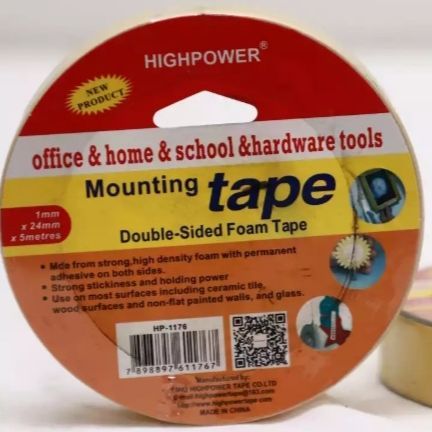 Highpower Double Sided Foam Tape (25 mm) 1'' x 5 mts Home Office School ...