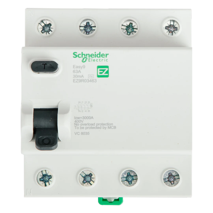 Schneider RCCB 40A 100mA (4 Pole) Trip Switch – Schneider EZ9R56440 ...