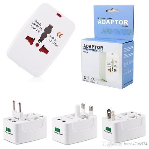 All in One Universal International Plug Adapter AC Converter Wall Socket Plug Port World Travel ...