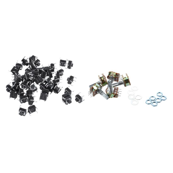 (GGBR) 50 Pcs 4-Pin DIP Through Hole Tactile Push Button Switch & 5 Pcs ...