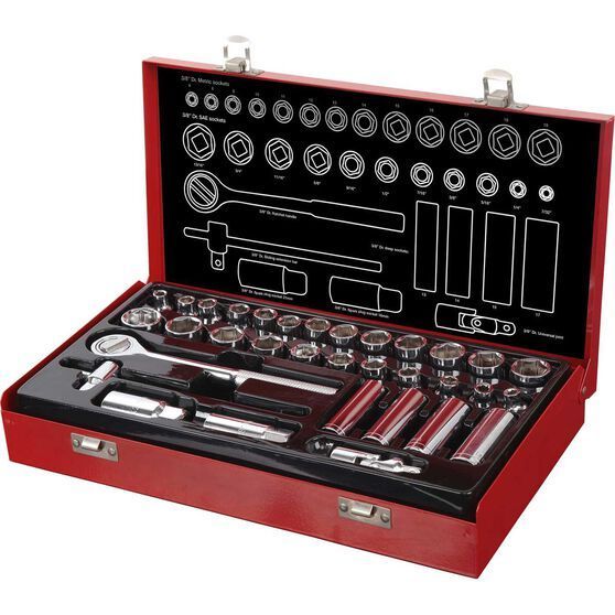 Socket Set 3/8" Drive Metric/SAE 34 Piece | Daraz.lk