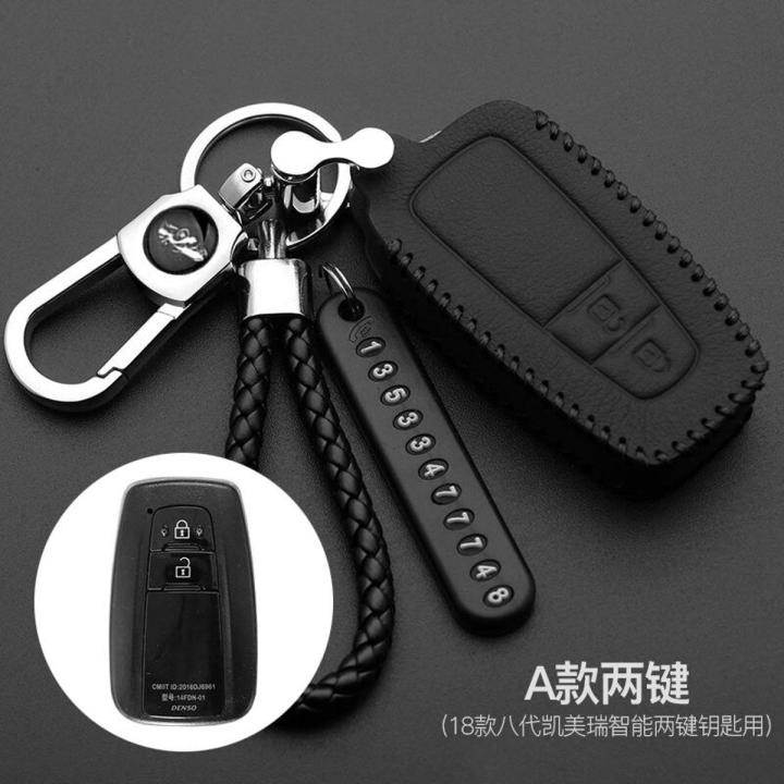 Luminous Leather Key Holder Chain For Toyota Camry Corolla C-HR CHR ...