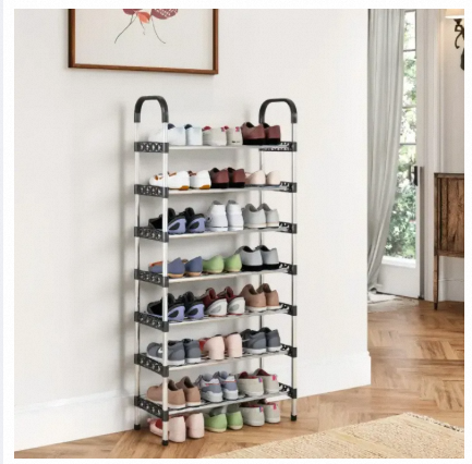 7-Layer Metal Reinforced Shoe Rack With 5 Pipes Per Layer Simple Shoe ...