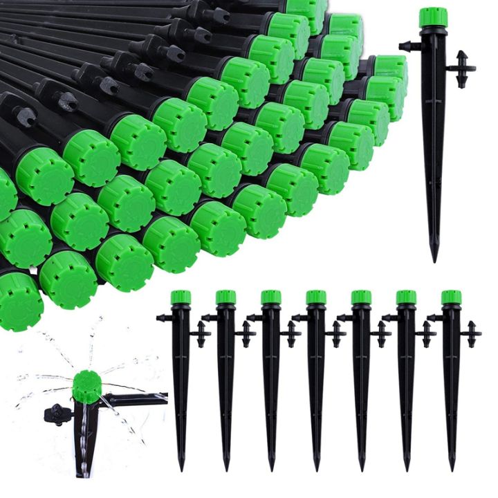60 Pieces 360 Degree Adjustable Irrigation Drippers with Baed Connector ...