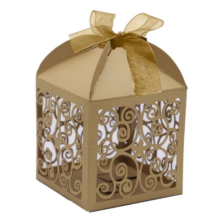 50pcs Wedding Cake Laser Cut boxes Party Sweets Candy Chocolate ...