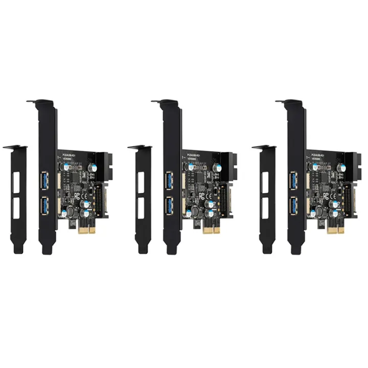 3X PCI-E to USB 3.2 Adapter Card, 5Gbps PCI Express (PCIe) Expansion ...