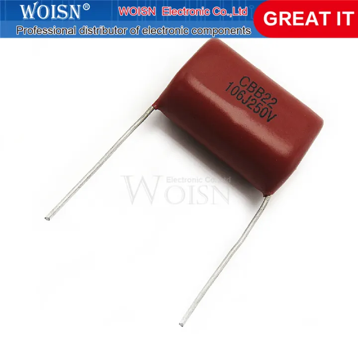 5pcs CBB22 Polypropylene Metallized Film Capacitor 250V106J 106K 10UF ...