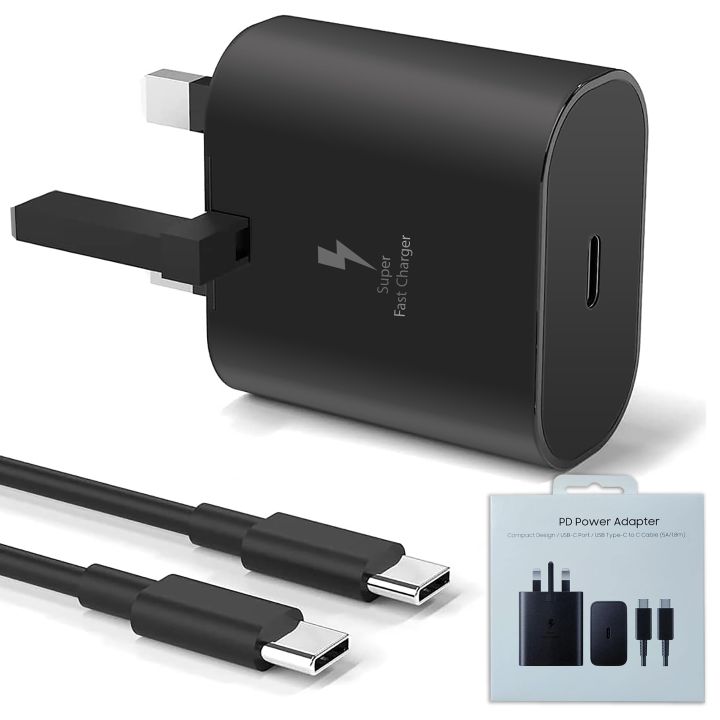 Genuine Samsung 25W Super Fast Charger with UK Plug and USB-C Cable ...