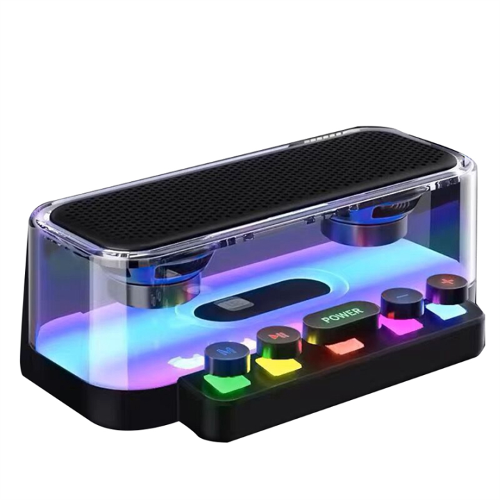 RGB Lights Speaker Stereo Subwoofer Transparent Support USB TF Play ...