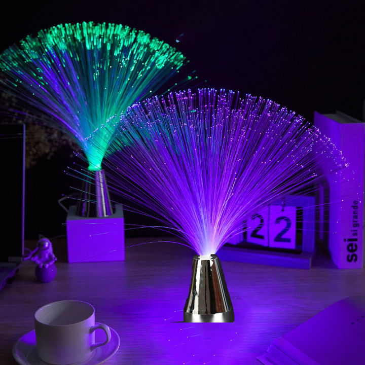 Multicolor LED Fiber Optic Lamp Light Interior Decoration Centerpiece ...