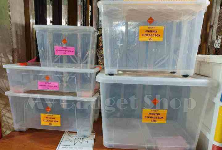 Storage Box phoenix- 20L 30L 45L 65L 100L transparent stackable lock | Daraz.lk