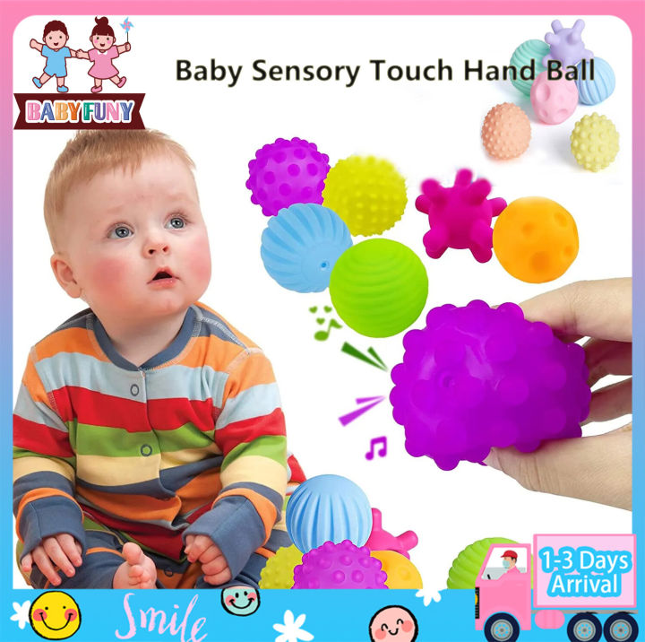 6pcs Rubber Multi Tactile Senses Touch Baby Ball Hand Sensory Training ...