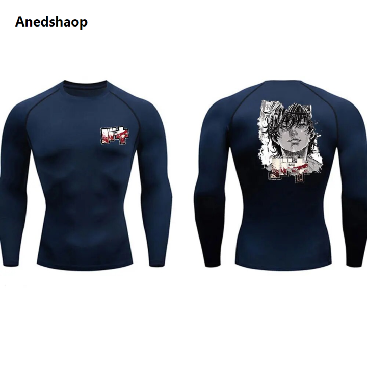 Anedshaop Anime Baki Hanma MMA Rashguard Jiu Jitsu Bjj T-Shirt Men ...