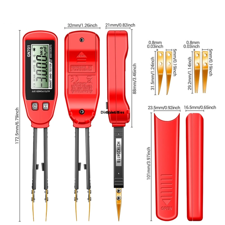 Test 3000LCD Capacitance Resistance Multimeter SMD GN701 Smart Tester ...