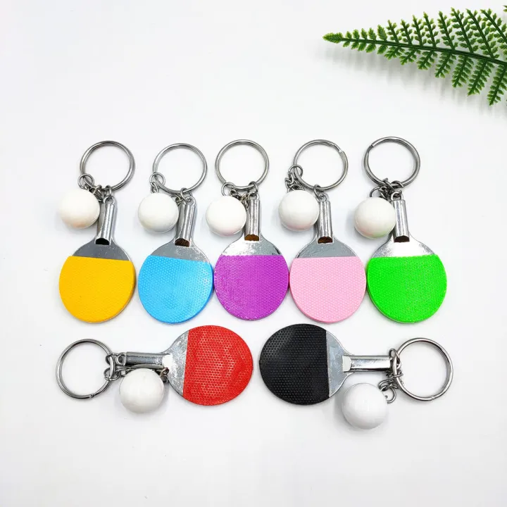 Portable Table Tennis Keychain Detailed Miniature Size Key Ring Ping ...