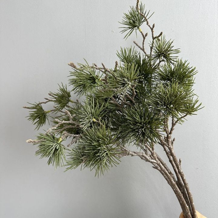 DIY Bonsai Decor Green Artificial Pine Branch Plastic Pine Trees ...