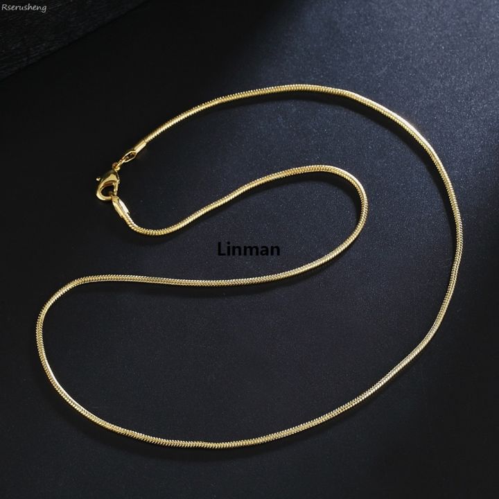 Linman Rserusheng New 925 Sterling Silver 2MM Snake Chain 18K gold ...