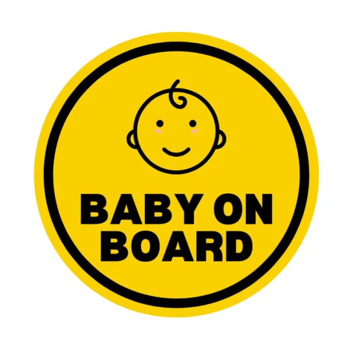 BABY ON BOARD STICKER - CIRCLE - 6INCH X 6 INCH | Daraz.lk