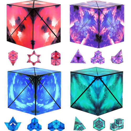 3D Changeable Magnetic Magic Cube, Shape Shifting Box Fidget Toy ...