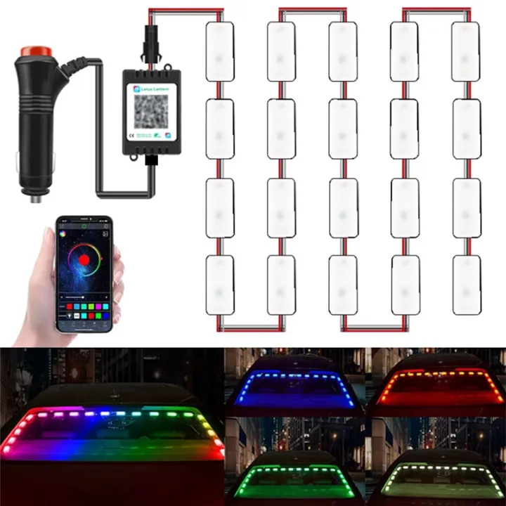 SRIWEN RGB Streamer Car Windshield LED Interior Ambient Light with ...
