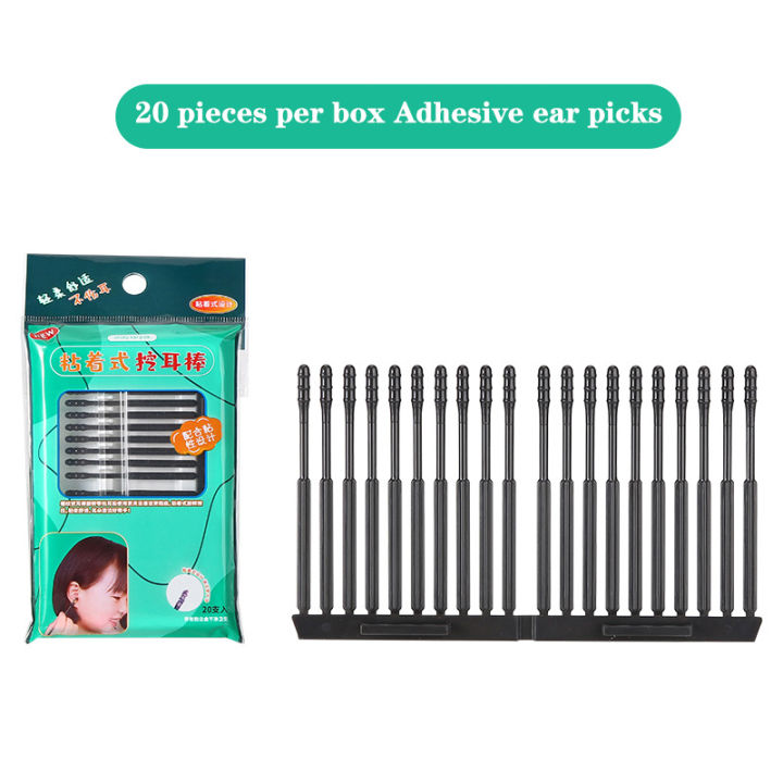 20Pcs Disposable Sticky Ear Swabs Pick Reusable Ear Cleaner Soft ...