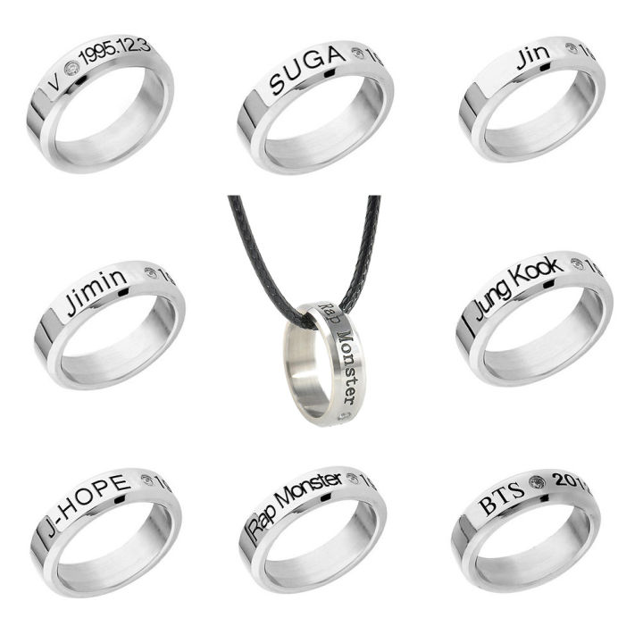 ShopSphere EB Bangtan Boys BTS SUGA JIMIN JUNG KOOK V JIN JHOPE Stainless Steel Rings | Daraz.lk