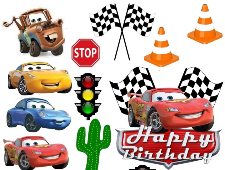 11Pcs Macqueen Cars Cake Toppers Cars Cup Cake Decoration Cake Topper ...