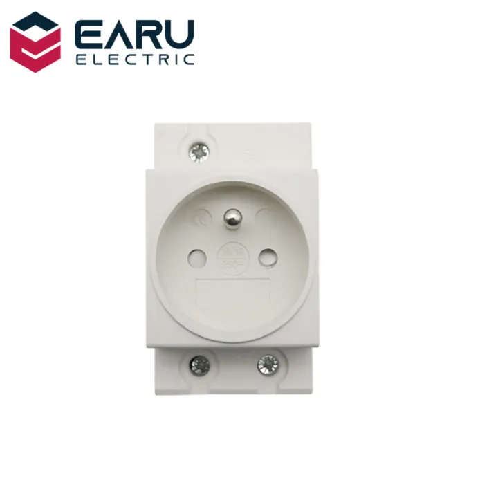 【LuxeGlow】FR Standard 35mm Modular Din Rail Mount AC Power Socket Plug ...