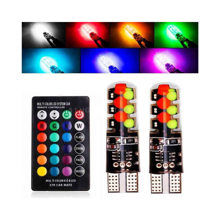 Parking Light RGB Remort Control LED Flashing Colour Change Bike Car ...