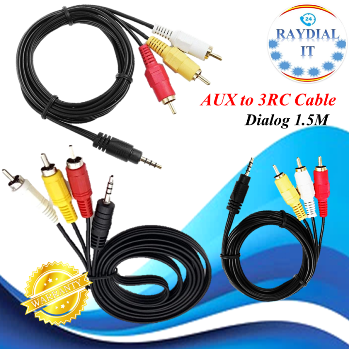 3.5mm AUX to 3RC Cable 1.5m | Daraz.lk