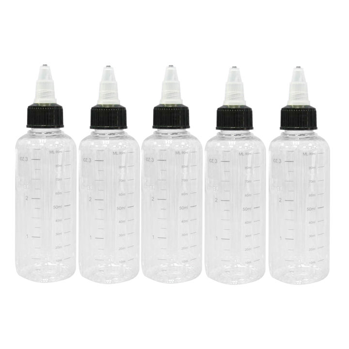 5pcs 30/60/100/120/250/500ml Tattoo Ink Bottle with Twist Cap + Scale ...