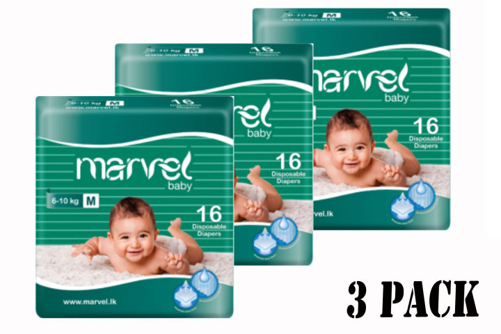 Marvel Baby Diapers - Medium - 16 pcs | Daraz.lk