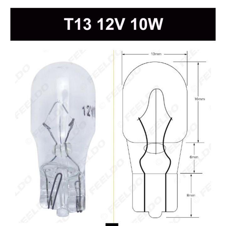 T13 12V 10W Flat Foot Halogen Bulb Car Hood Bulb T13 Wedge Halogen ...
